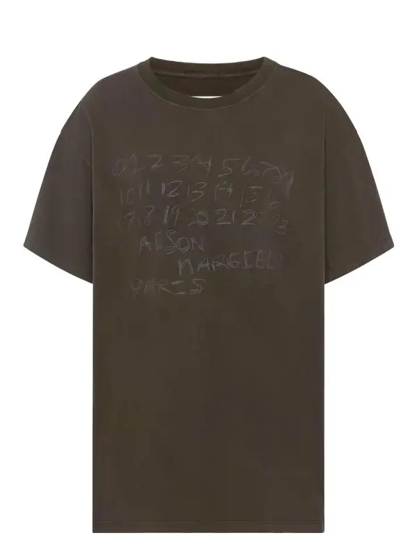 MAISON MARGIELA Numbers-motif T-shirt - Brown