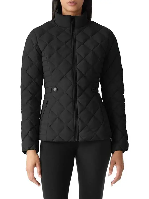Mackage Diamond Quilted Recycled Down Jacket - Black