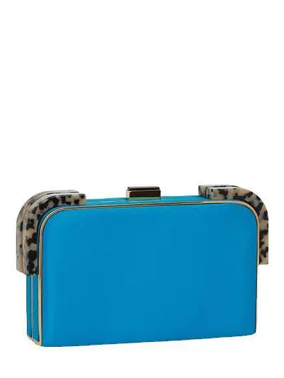 LARALLAN Liz Satin Clutch - Aqua Blue