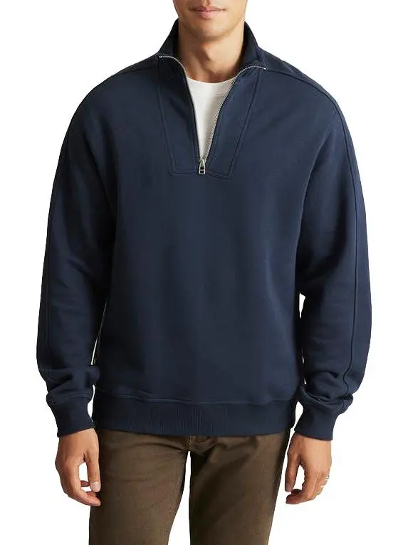 MAVI Half Zip Fleece Sweatshirt - Total Eclipse