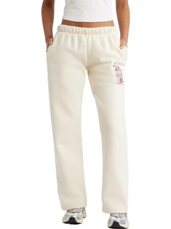 HAPPY CAMP3R Embroidered Relaxed-fit Sweatpants - Cream