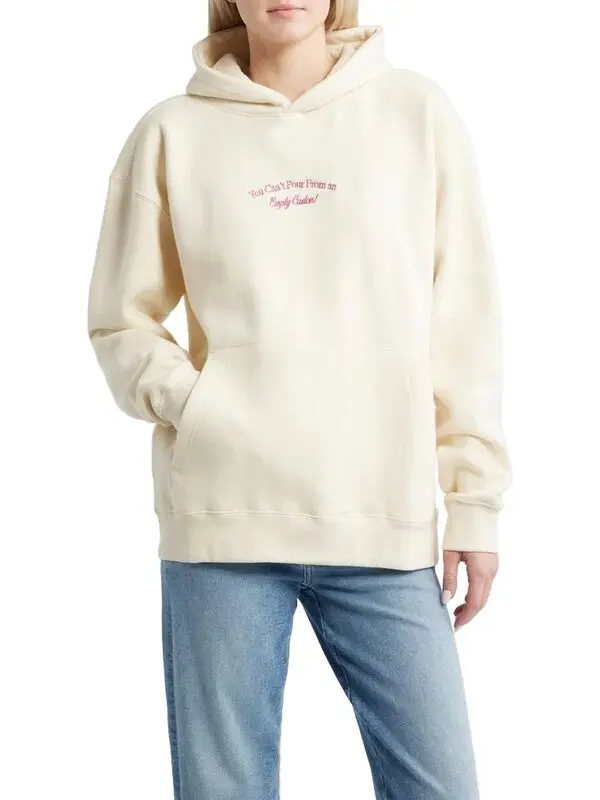 HAPPY CAMP3R Embroidered Cotton Blend Hoodie - Cream