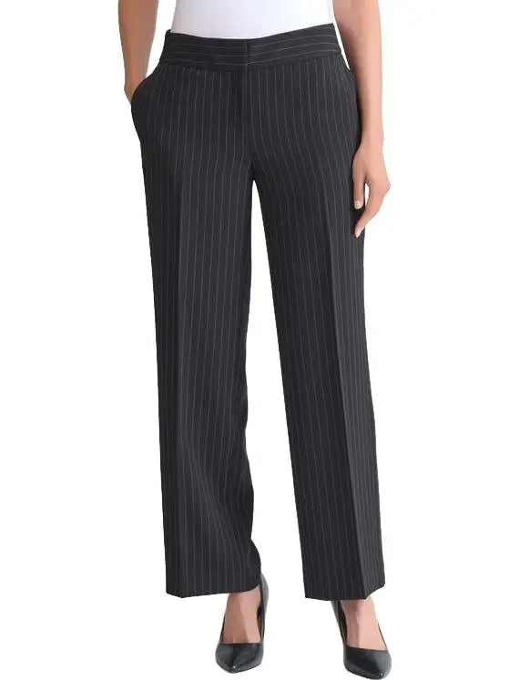KASPER Wide Leg Pants - Black/vanilla Ice