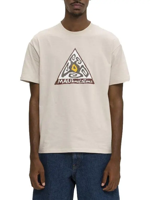 MAUI & SONS Infinity Triangle Graphic Print Cotton T-shirt - Cement