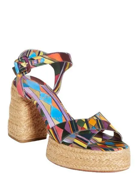CHRISTIAN LOUBOUTIN Calakala Espadrille Platform Sandal - Orange Multi