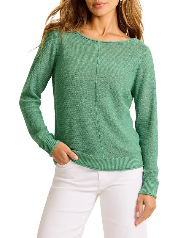 Tommy Bahama Relaxed Fit Linen Sweater - Spruce Frost