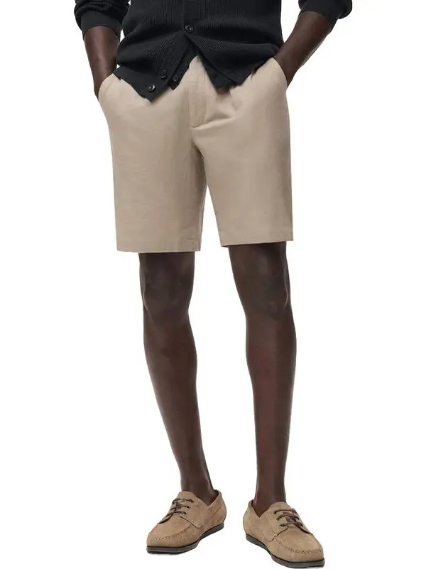 Mango Linen And Cotton Bermuda Shorts - Beige