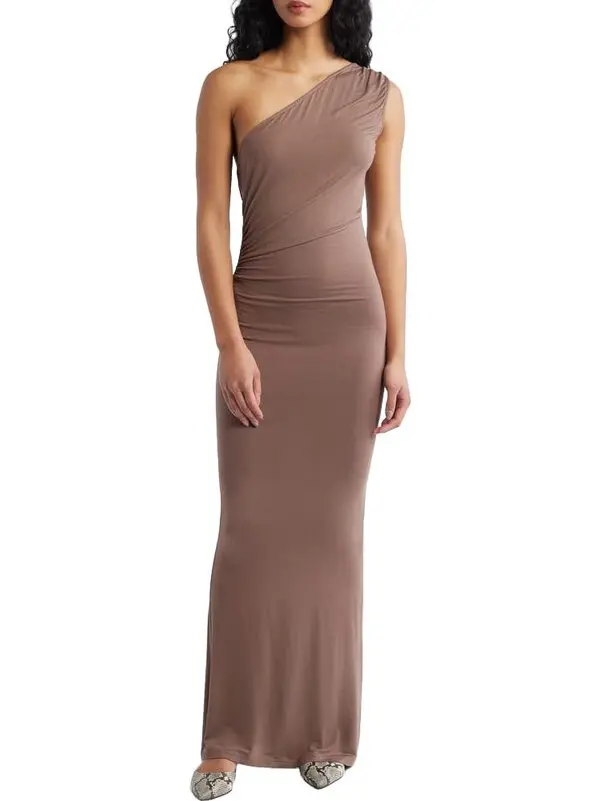 ARTLESS FOREVER Elva One-shoulder Mermaid Gown - Light Brown