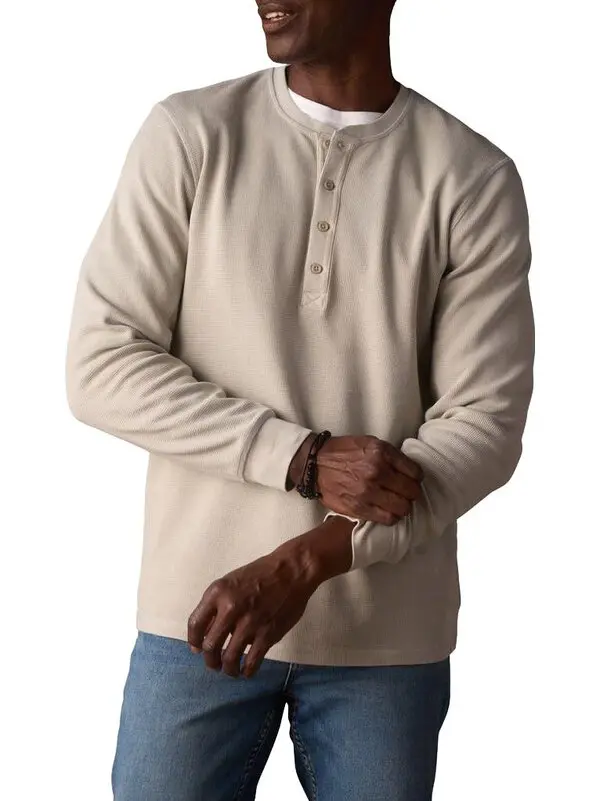 THE NORMAL BRAND Vintage Thermal Mountain Henley - Limestone
