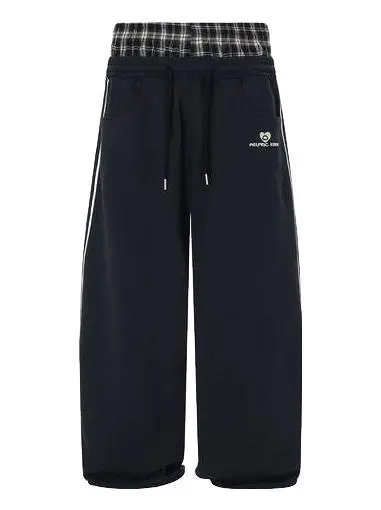 AELFRIC EDEN Double Waist Baggy Sweatpants - Dark Blue