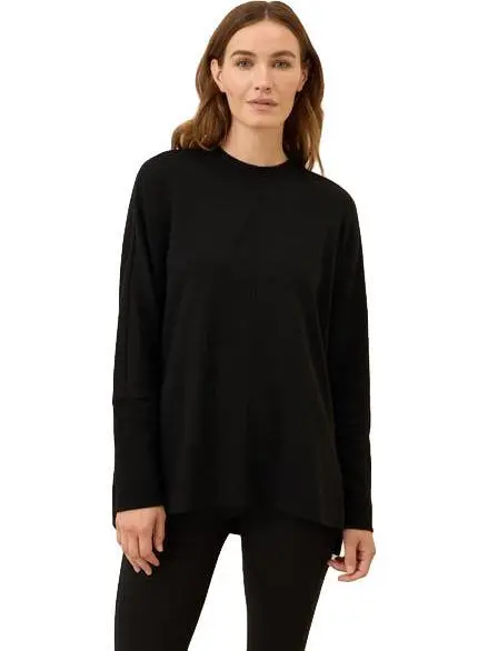PACT Organic Cotton Airplane Long Sleeve Poncho - Black