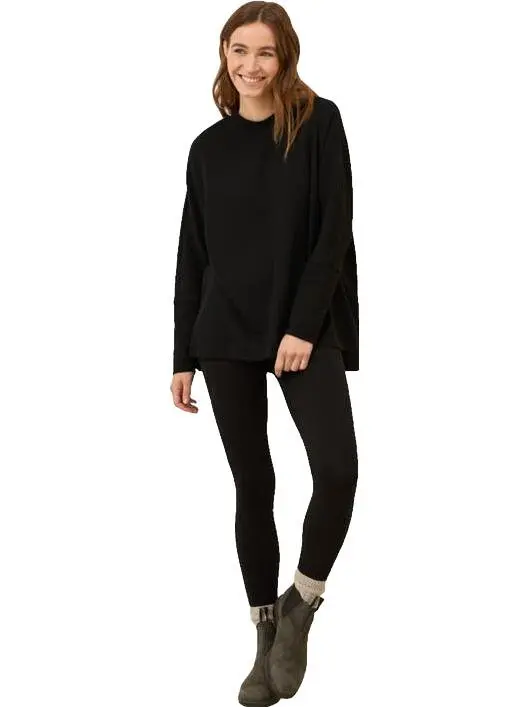 PACT Organic Cotton Airplane Long Sleeve Poncho - Black