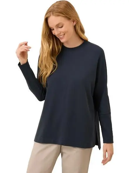 PACT Organic Cotton Airplane Long Sleeve Poncho - Midnight Blue