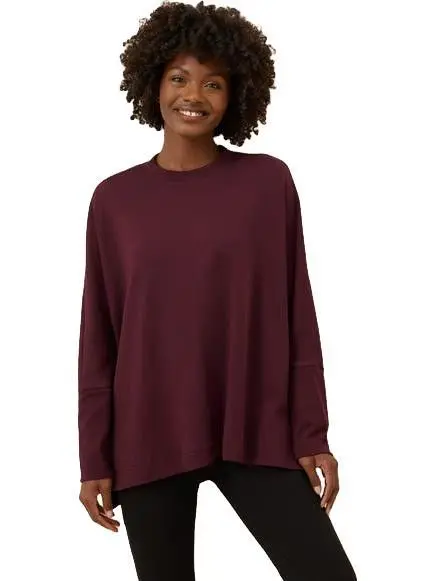PACT Organic Cotton Airplane Long Sleeve Poncho - Windsor Wine