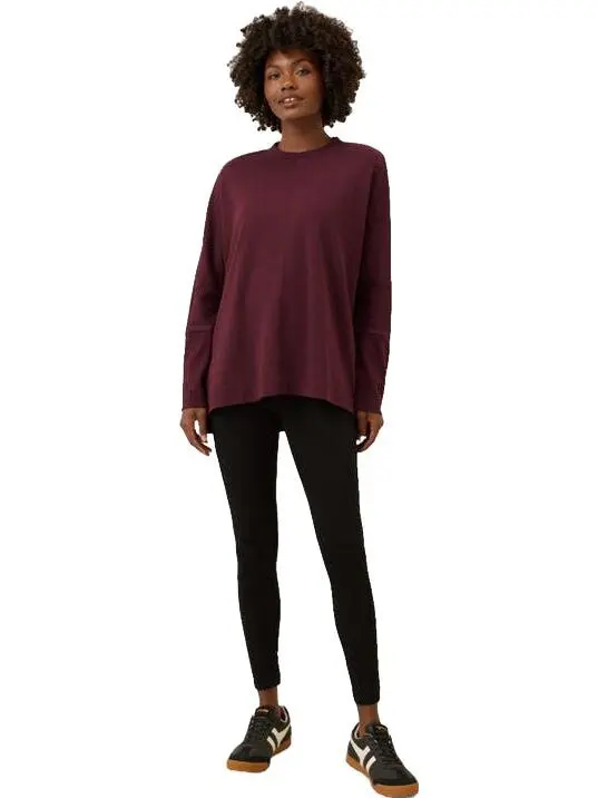 PACT Organic Cotton Airplane Long Sleeve Poncho - Windsor Wine