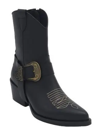 STIVALI NEW YORK Juniper Western Cowboy Boots - Black