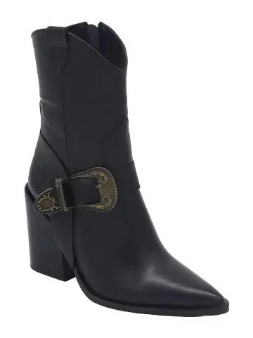 STIVALI NEW YORK Fierezza Western Leather Boots - Black