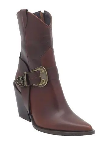 STIVALI NEW YORK Fierezza Western Leather Boots - Brown Cognac