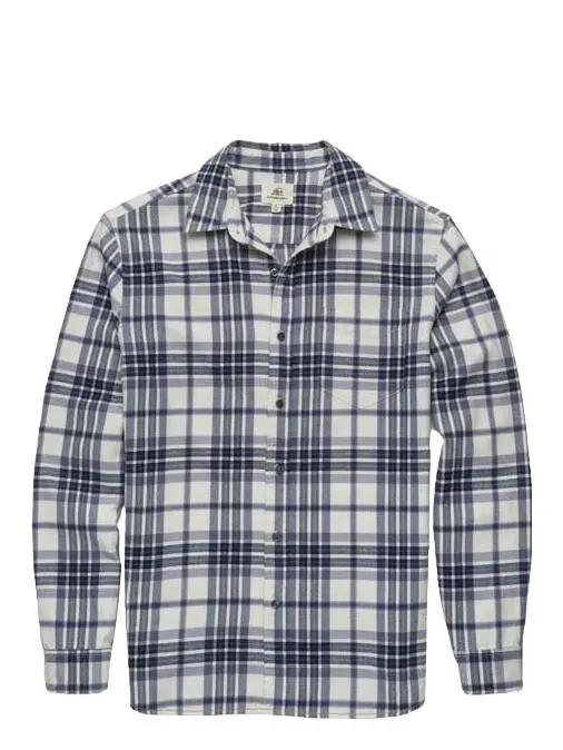 SURFSIDE SUPPLY CO. Brian Flannel Plaid Shirt - Jet Stream Combo