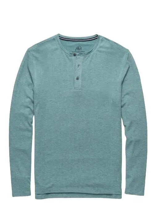 SURFSIDE SUPPLY CO. Sean Ultra Soft Classic Henley - Aqua Heather
