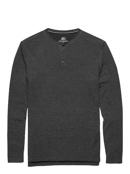 SURFSIDE SUPPLY CO. Sean Ultra Soft Classic Henley - Charcoal Heather