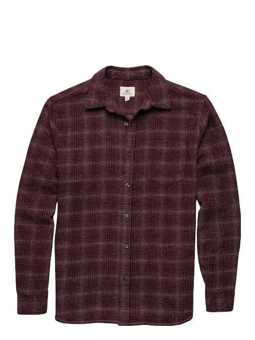 SURFSIDE SUPPLY CO. Brian Brushed Plaid Shirt - Cabernet Heather