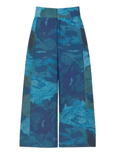 FLORENCIA DAVALOS Bliss Pant - Floral Camo In Shades Of Blue