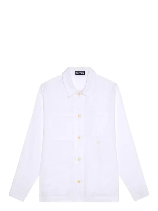 Vilebrequin Linen Solid Overshirt - Blanc