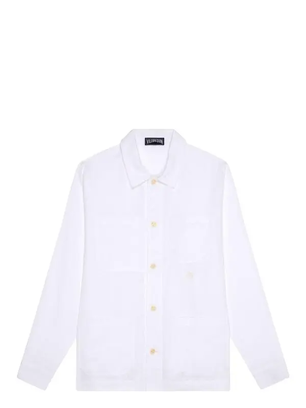 Vilebrequin Linen Solid Overshirt - Blanc