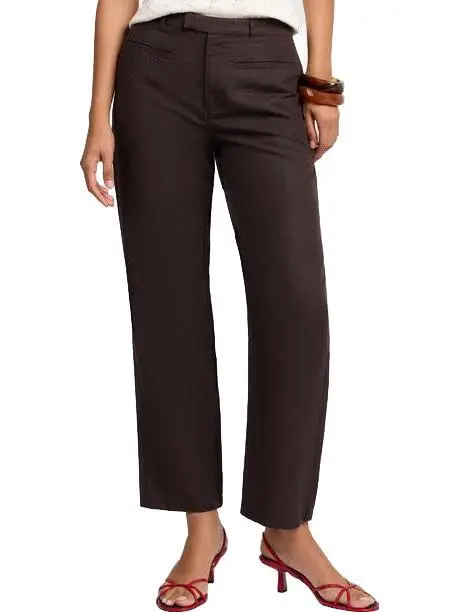 Onia Air Linen Mid-rise Pant - Espresso