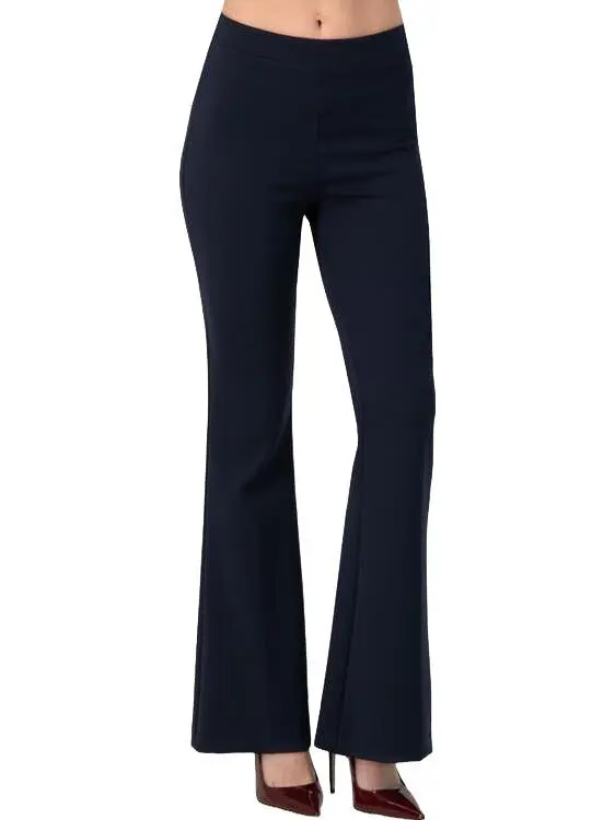 IVONNE Semi-flared Trousers - Navy Blue