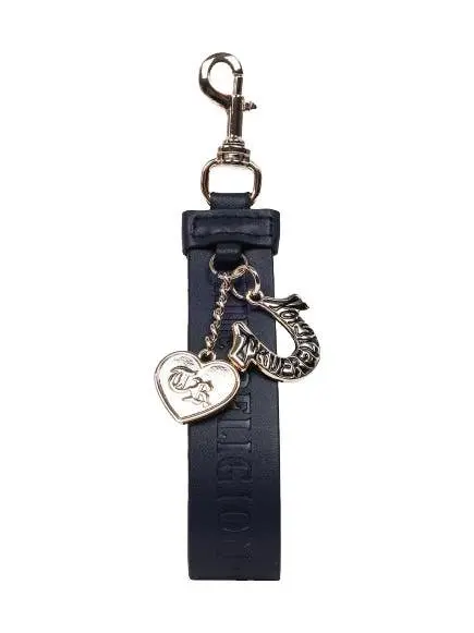 True Religion Bag Charm Keychain - Navy
