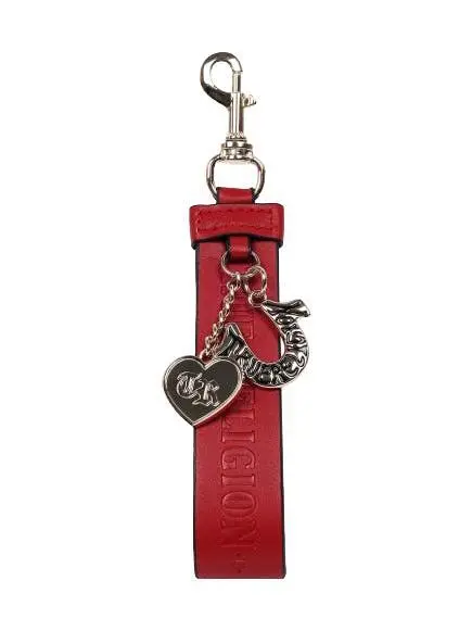 True Religion Bag Charm Keychain - Red