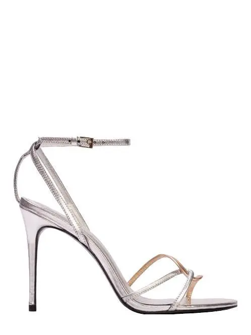 BLACK SUEDE STUDIO Miley 100 Metallic Sandal - Silver/gold Leather
