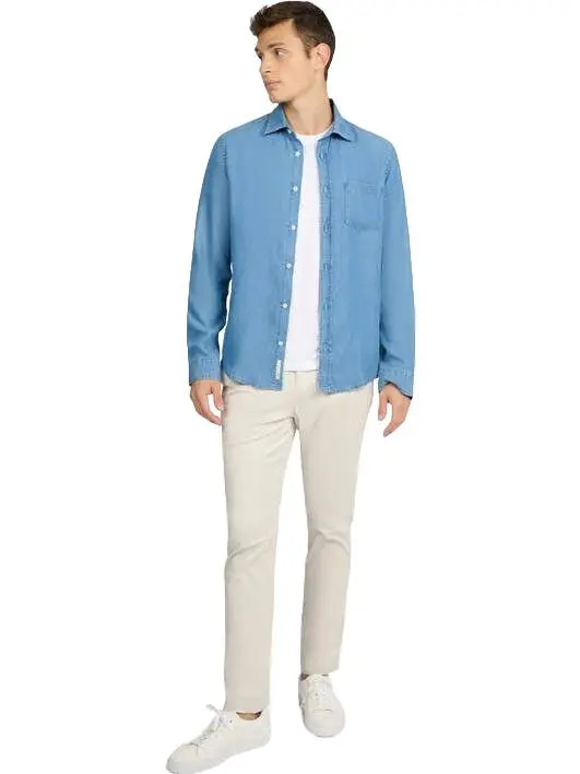 Onia Denim Chambray Long Sleeve Shirt - Medium Chambray