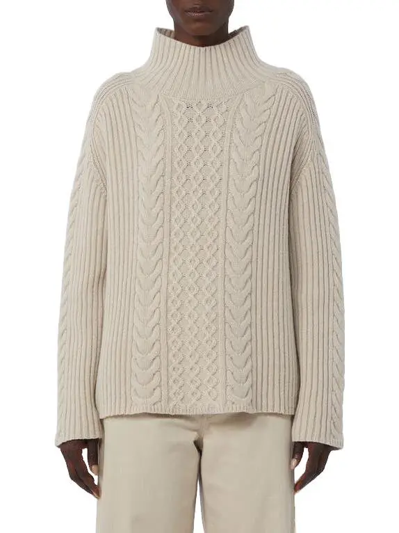 Max Mara Miele Chunky Cable Knit Sweater - White