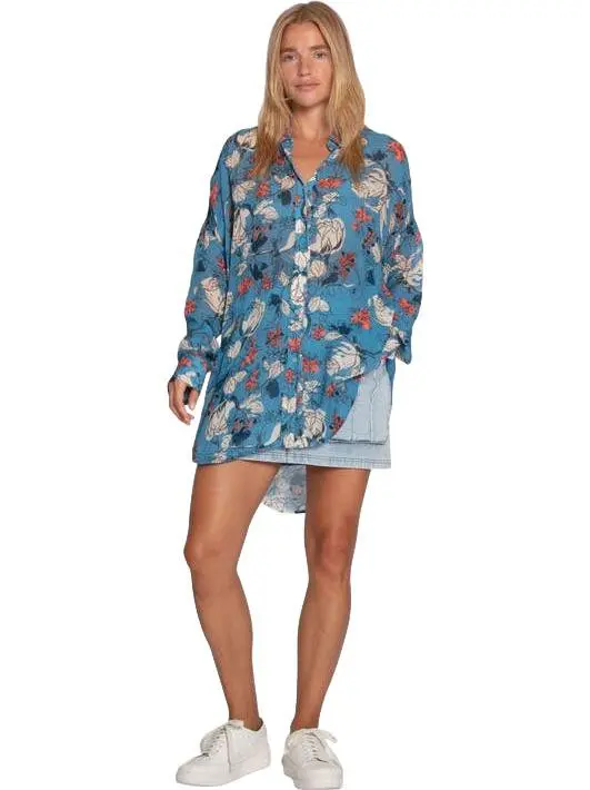 BELLE & BLOOM Oversized Shirt - Flora Blue