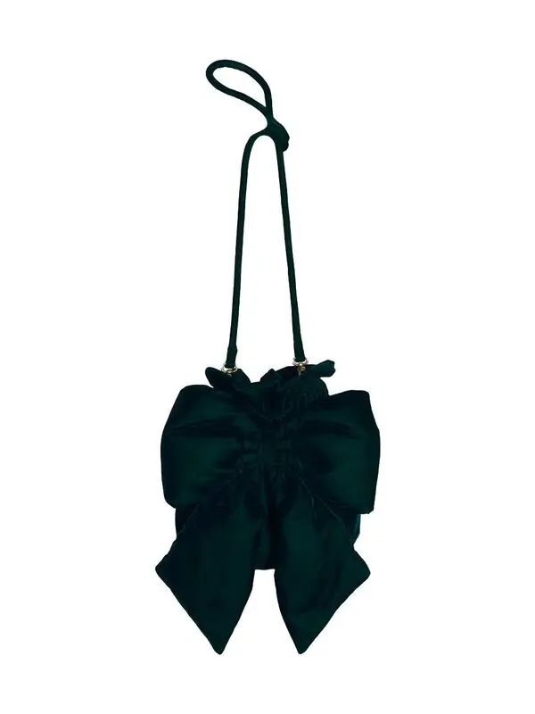 Free People Belle Velvet Bow Bag - Emerald