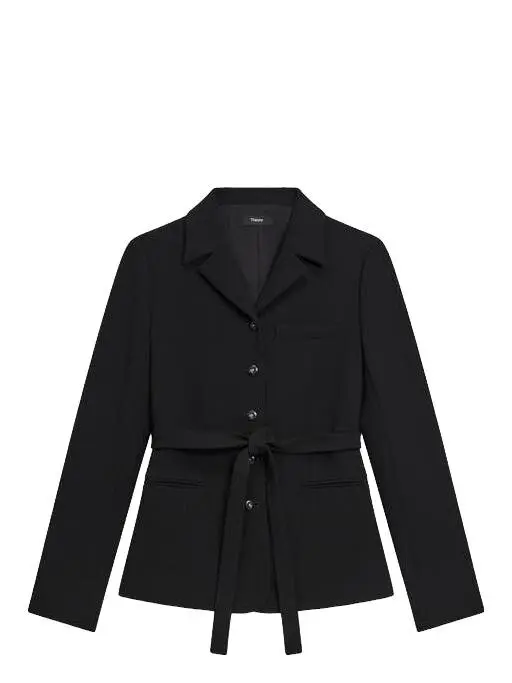 Theory Tie Waist Tailored Jacket - Black