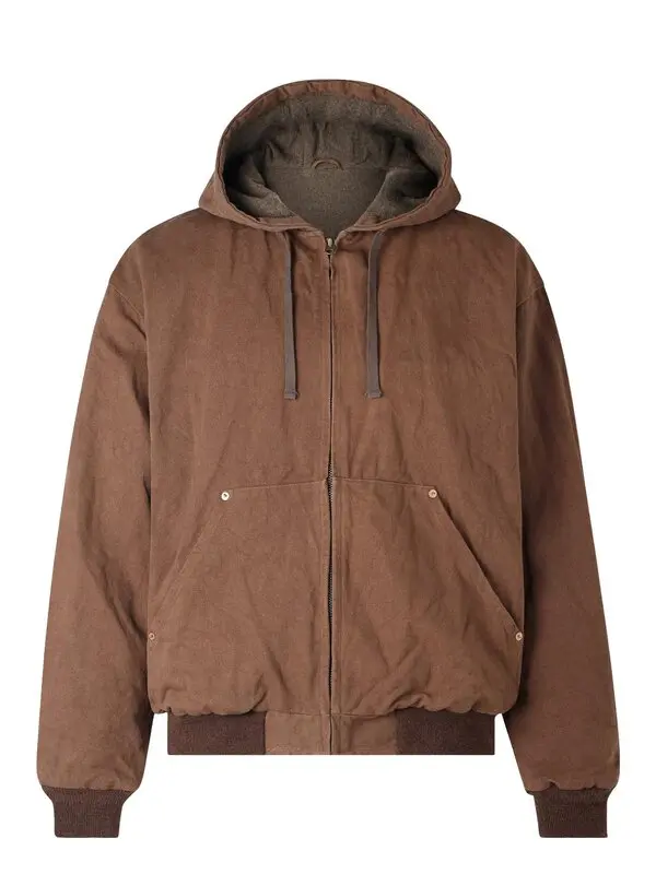 KAPTAIN SUNSHINE Cotton And Hemp-blend Canvas Hooded Jacket - Brown