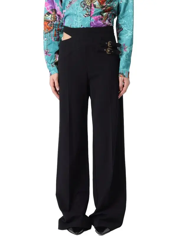 Versace Wide Leg Trousers - Black