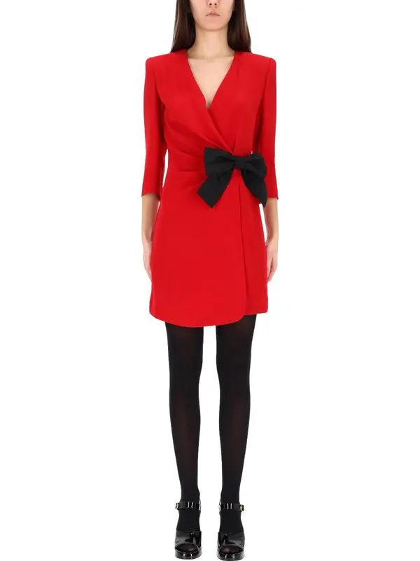 Valentino Garavani Bow Detailed Dress - Red
