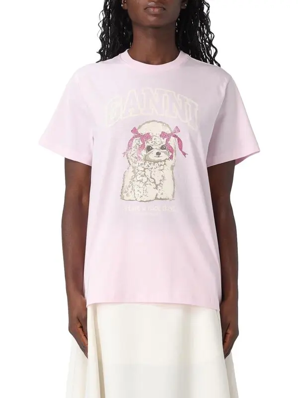 GANNI T-shirt - Pink