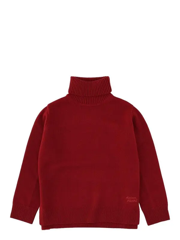 Maison Kitsuné Ribbed Turtleneck Sweater - Burgundy