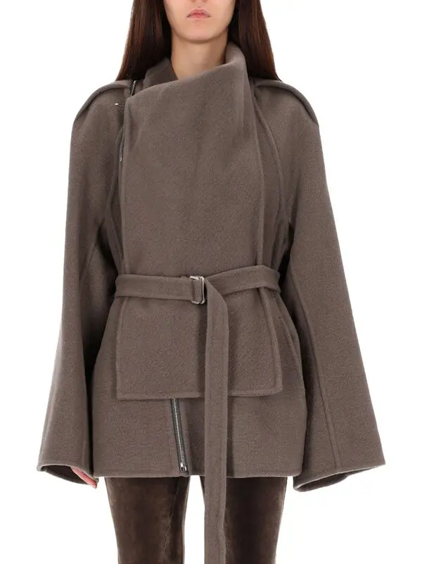 Rick Owens Belted Coat - Grey