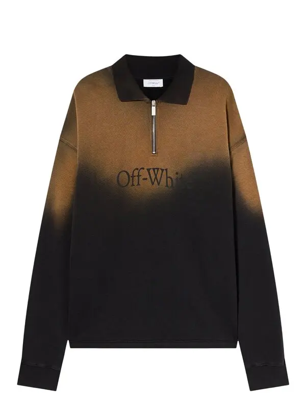 Off-White Laundry Fleece Long-sleeve Polo - Black