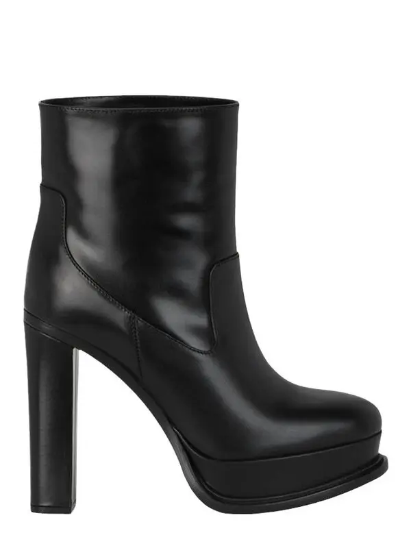 Alexander McQueen Leather Ankle Boot - Black