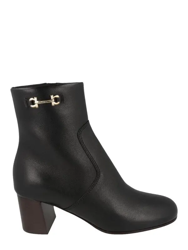 FERRAGAMO Otello Leather Bootie - Black