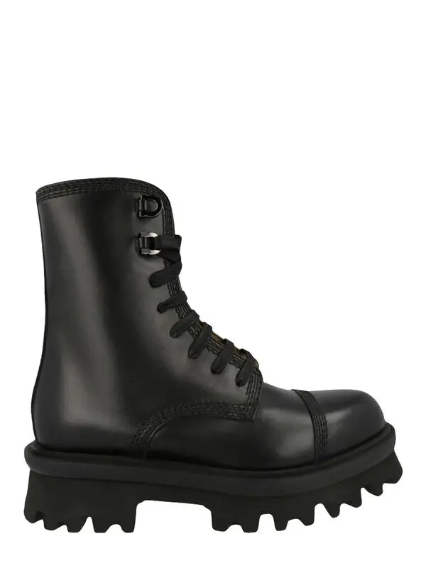 FERRAGAMO Faraway Demi Combat Boot - Black