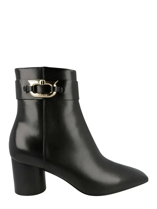 FERRAGAMO Placida Leather Bootie - Black